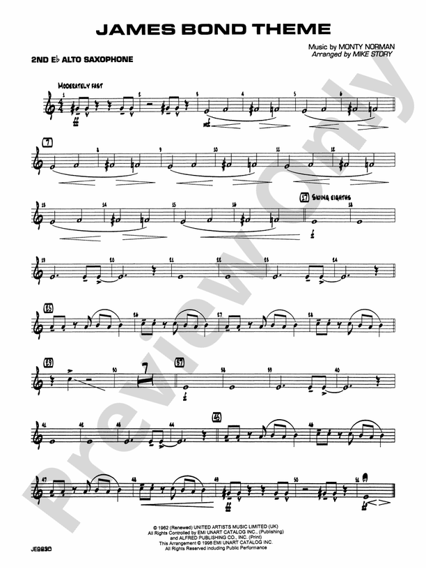 James Bond Theme: 2nd E-flat Alto Saxophone: 2nd E-flat Alto Saxophone ...