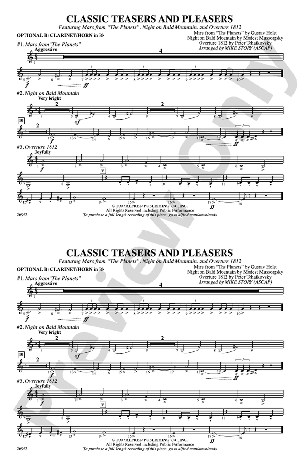 Classic Teasers and Pleasers: Optional Bb Clarinet/Horn in Bb: Optional ...