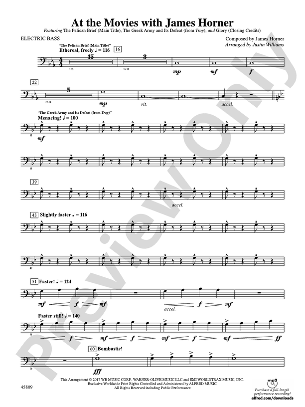 At the Movies with James Horner: Electric Bass: Electric Bass Part ...