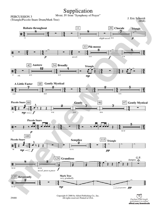 Supplication: 3rd Percussion: 3rd Percussion Part - Digital Sheet Music Download