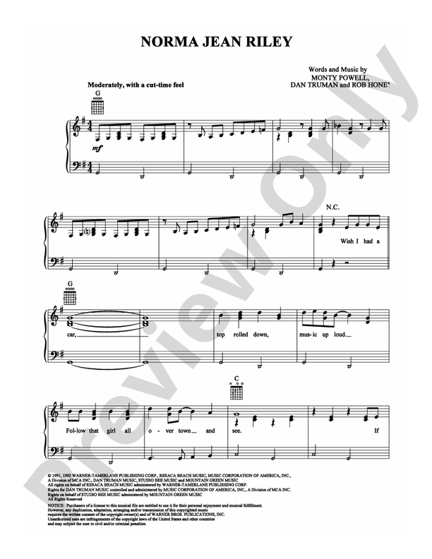 Norma Jean Riley: Piano/Vocal/Chords: Diamond Rio - Digital Sheet Music ...