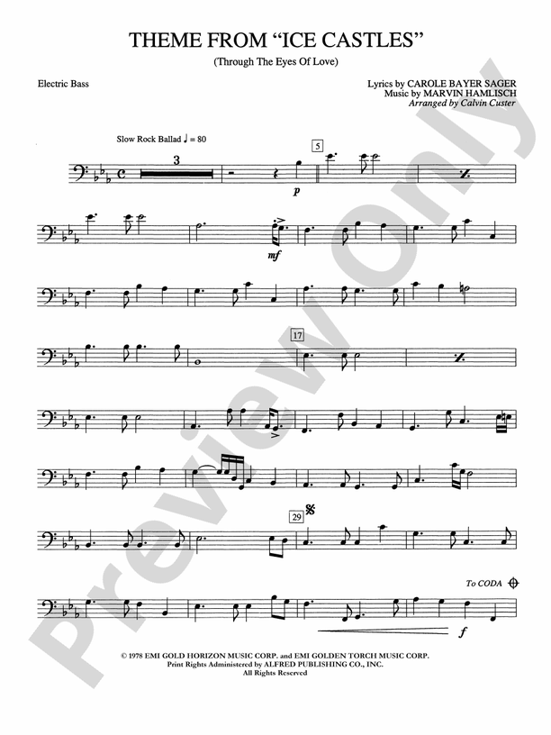 Ice Castles, Theme from (Through the Eyes of Love): String Bass: String ...