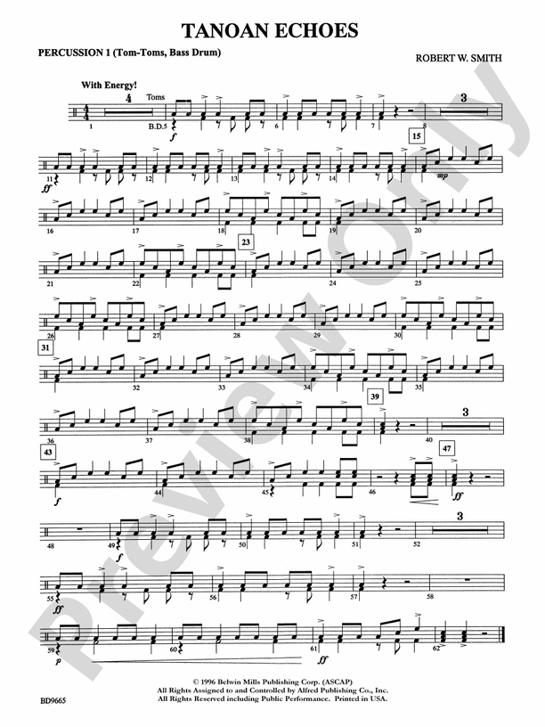 Tanoan Echoes: 1st Percussion: 1st Percussion Part - Digital Sheet ...