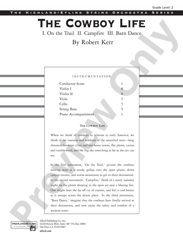 The Cowboy Life: : Robert Kerr - Digital Sheet Music Download