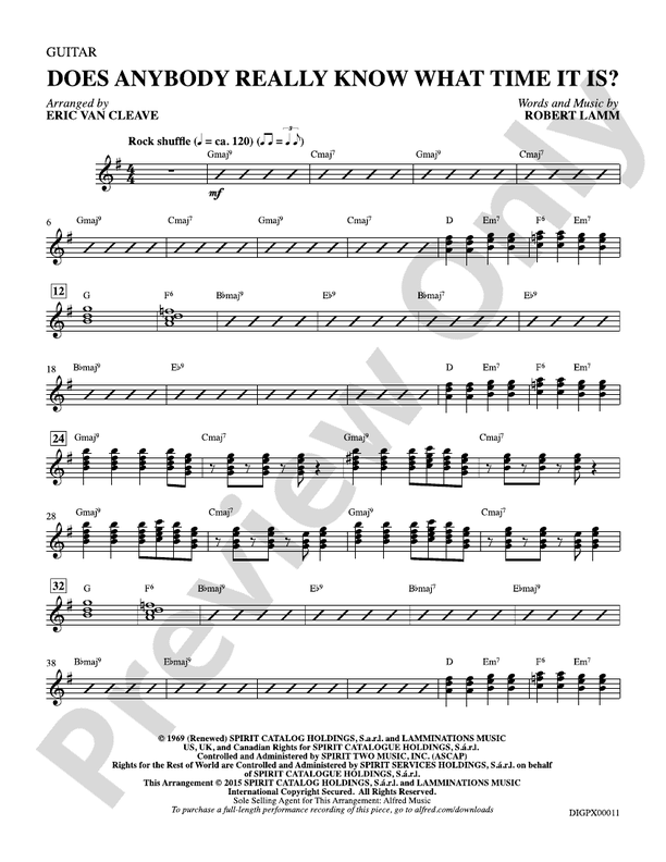 Does Anybody Really Know What Time It Is?: Guitar: Guitar Part: Robert Lamm - Digital Sheet ...