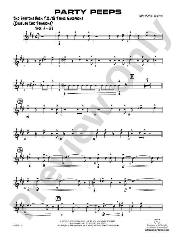 Party Peeps: 2nd Baritone T.C.: 2nd Baritone T.C. Part - Digital Sheet ...
