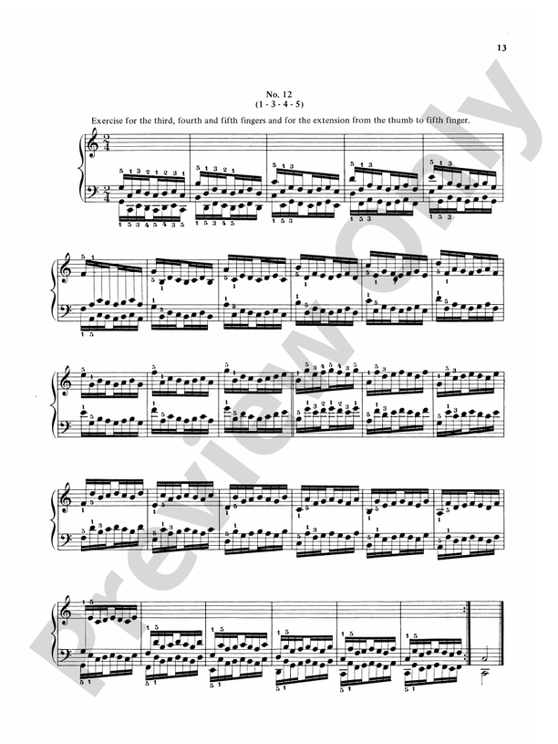 Hanon: The Virtuoso Pianist (Complete): No. 12 Part - Digital Sheet Music Download