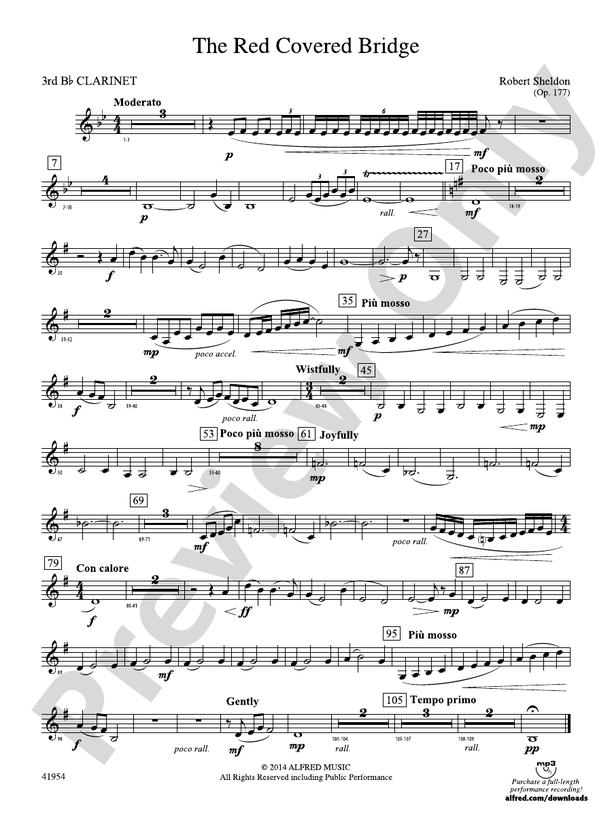 The Red Covered Bridge: 3rd B-flat Clarinet: 3rd B-flat Clarinet Part ...