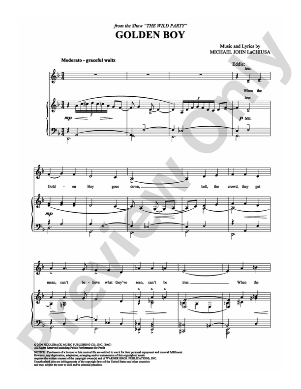 Golden Boy: Piano/Vocal/Chords: Michael John LaChiusa - Digital Sheet ...