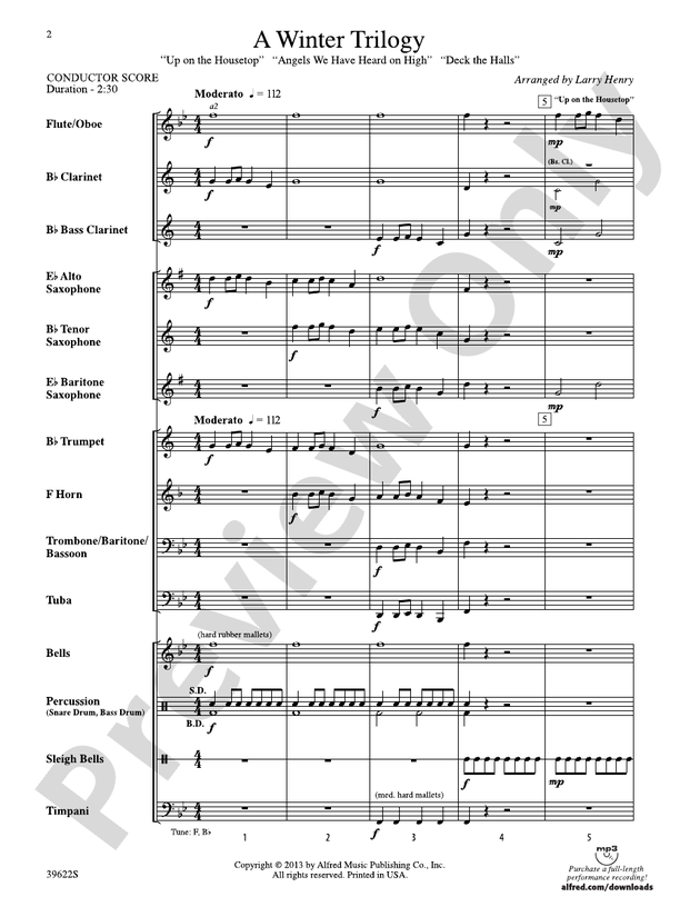 A Winter Trilogy: Score: Concert Band Score - Digital Sheet Music Download