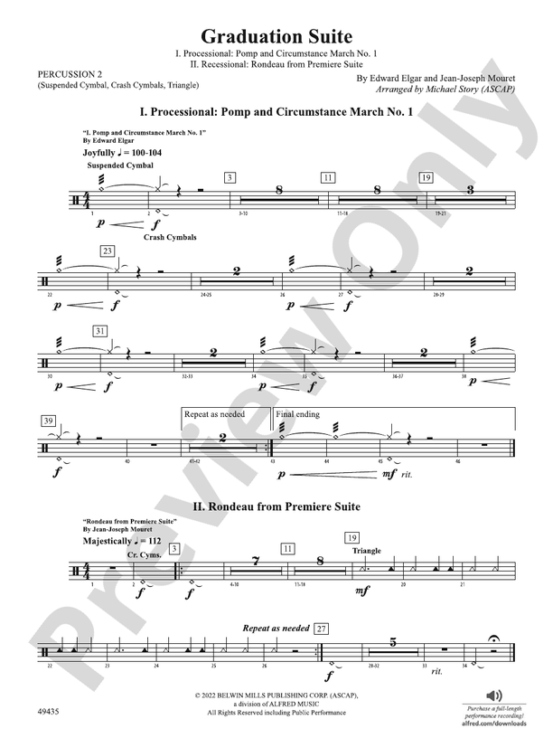 Graduation Suite: 2nd Percussion: 2nd Percussion Part - Digital Sheet ...