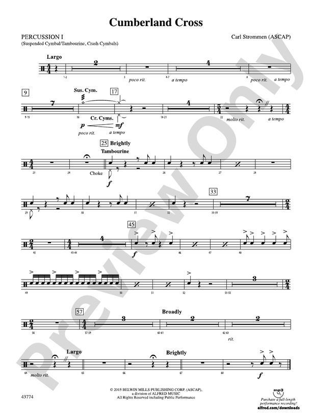Cumberland Cross: 1st Percussion: 1st Percussion Part - Digital Sheet ...