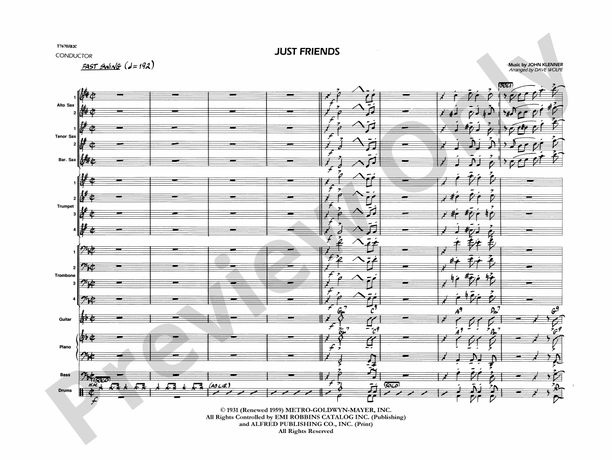 Just Friends: Score: Jazz Ensemble Score - Digital Sheet Music Download