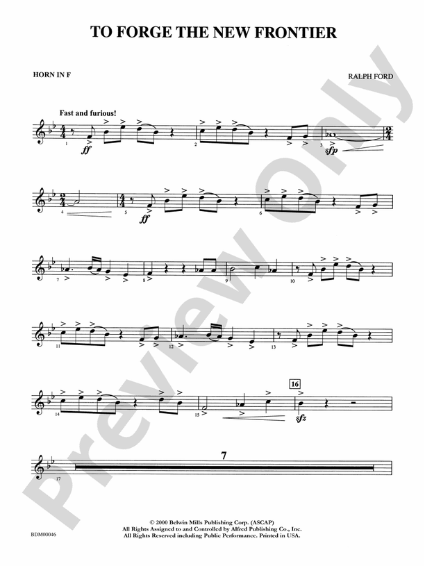 To Forge the New Frontier: 1st F Horn: 1st F Horn Part - Digital Sheet ...