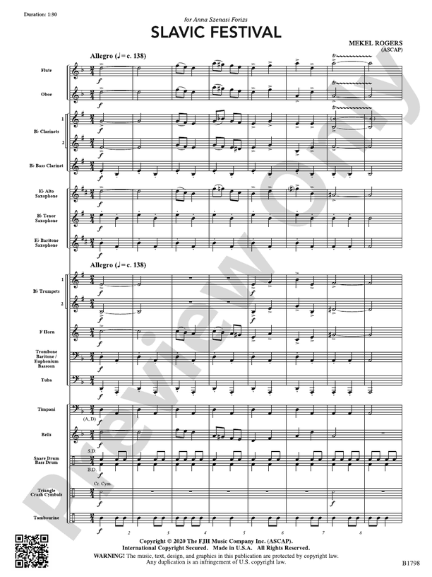 Slavic Festival: Score: Concert Band Score: Mekel Rogers - Digital ...