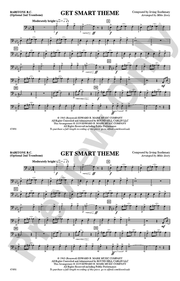 Get Smart Theme: Baritone B.C.: Baritone B.C. Part - Digital Sheet ...