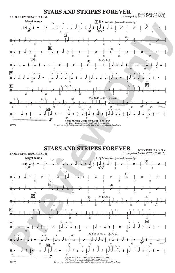 Stars and Stripes Forever: Bass Drum/Tenor Drum: Bass Drum/Tenor Drum ...