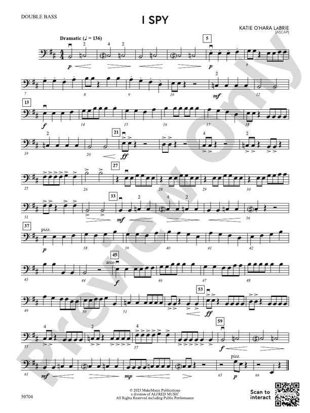 I Spy: String Bass: String Bass Part - Digital Sheet Music Download