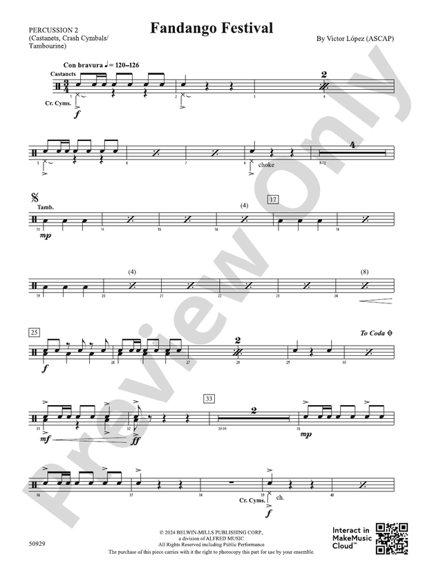 Fandango Festival: 2nd Percussion: 2nd Percussion Part - Digital Sheet Music Download