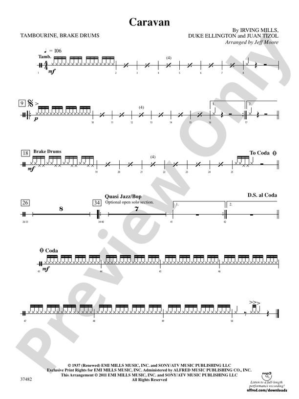 Caravan: 2nd Percussion: 2nd Percussion Part - Digital Sheet Music Download
