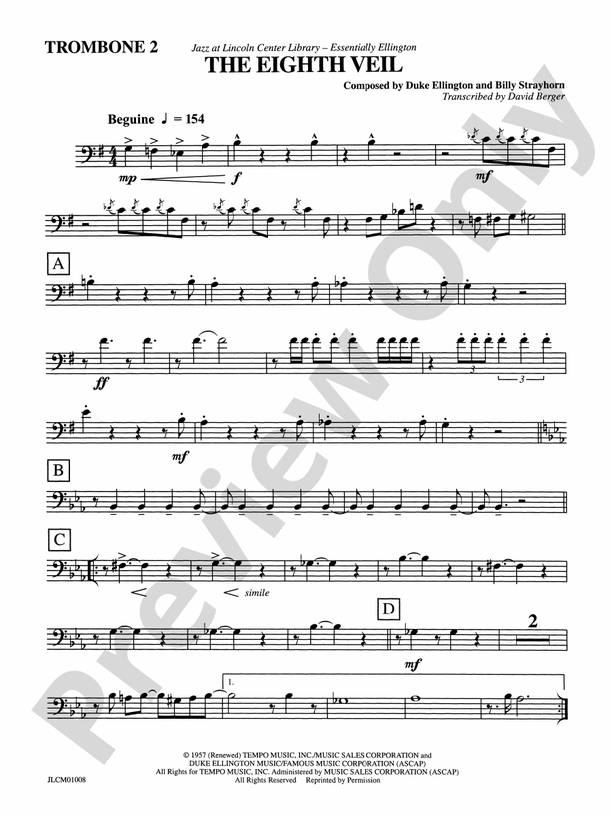 The Eighth Veil: 2nd Trombone: 2nd Trombone Part - Digital Sheet Music Download