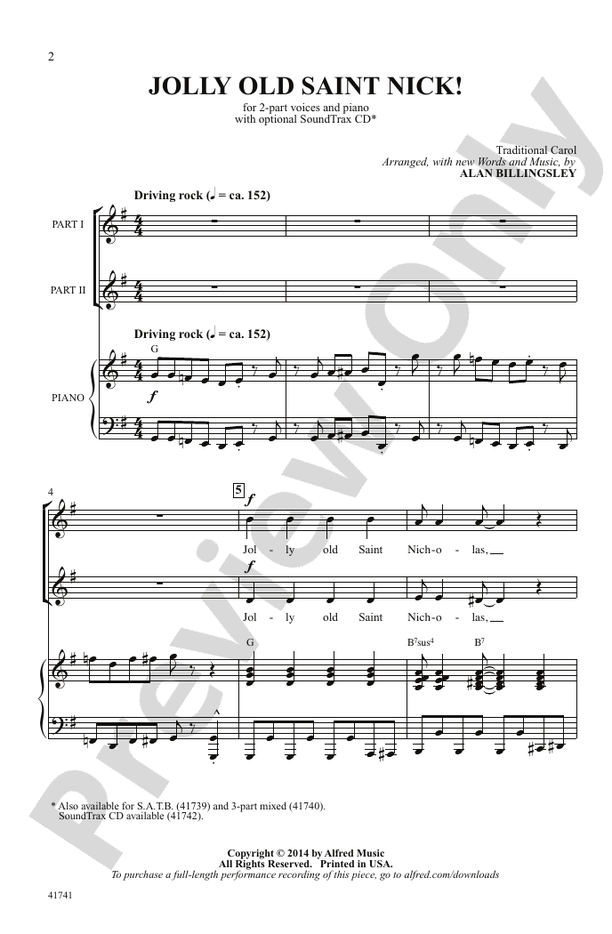 Jolly Old Saint Nick!: 2-Part Choral Octavo - Digital Sheet Music Download
