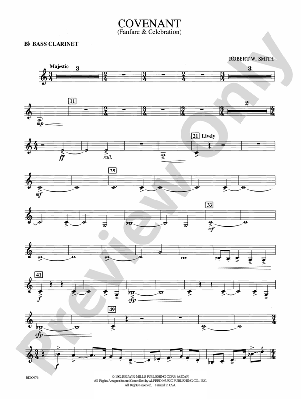 Covenant: B-flat Bass Clarinet: B-flat Bass Clarinet Part - Digital ...