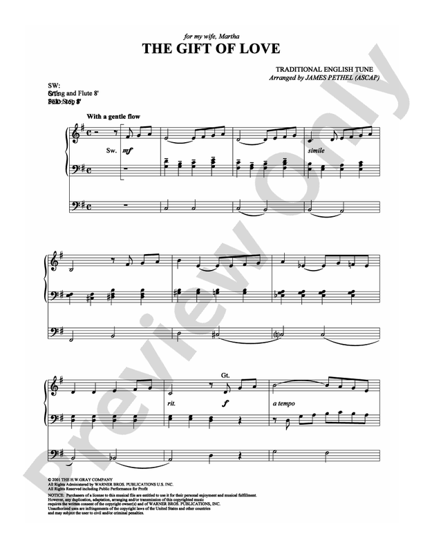 The Gift of Love: Organ: Traditional - Digital Sheet Music Download