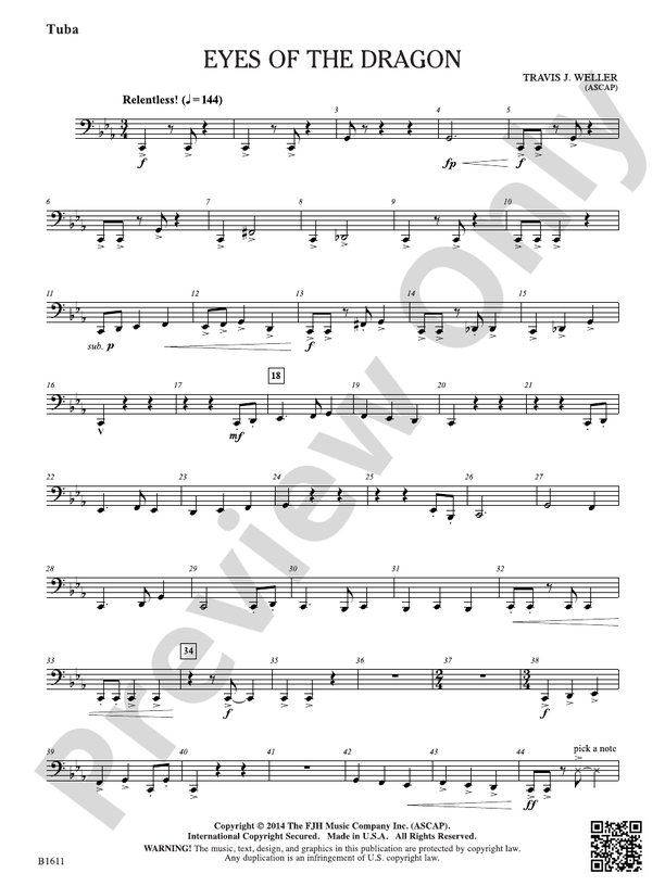 Eyes of the Dragon: Tuba: Tuba Part: Travis J. Weller - Digital Sheet ...