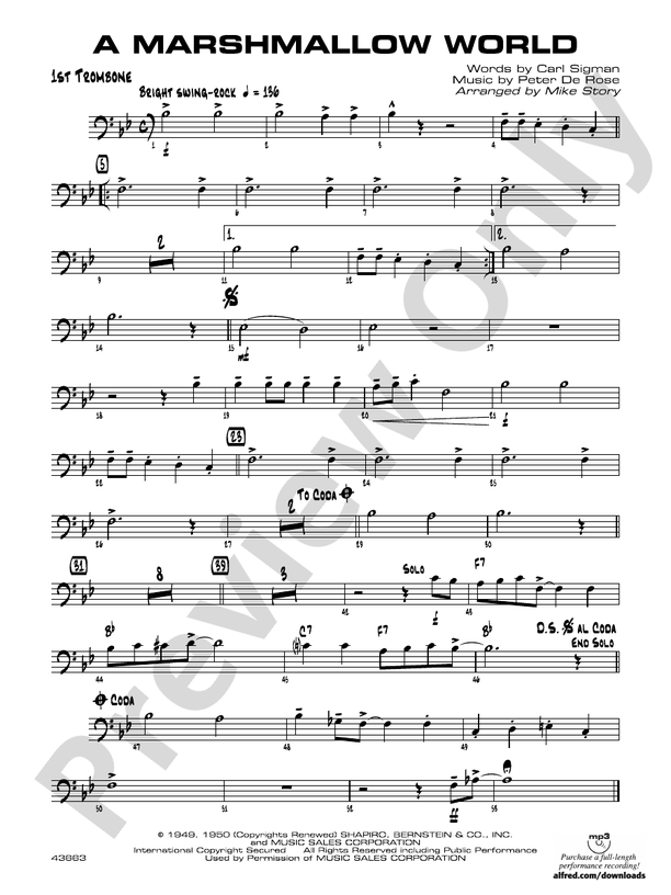 A Marshmallow World: 1st Trombone: 1st Trombone Part - Digital Sheet ...