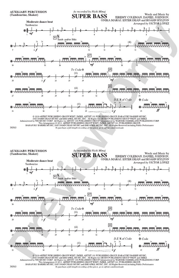 Super Bass: Auxiliary Percussion: Auxiliary Percussion Part - Digital ...