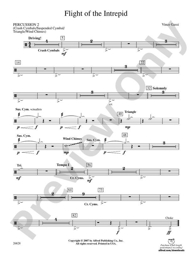 Flight of the Intrepid: 2nd Percussion: 2nd Percussion Part - Digital Sheet Music Download