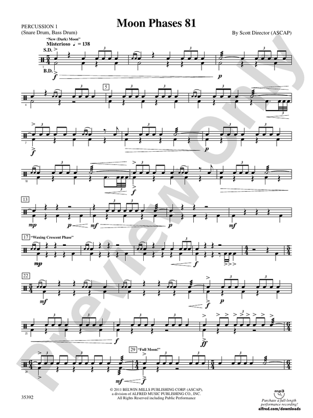 Moon Phases 81: 1st Percussion: 1st Percussion Part - Digital Sheet ...