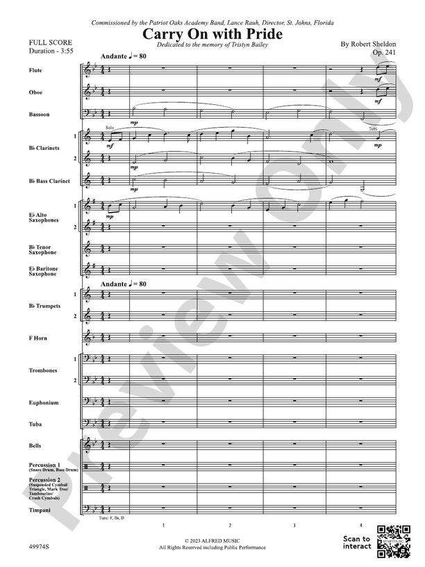 Carry On with Pride: Concert Band Conductor Score & Parts: Robert ...