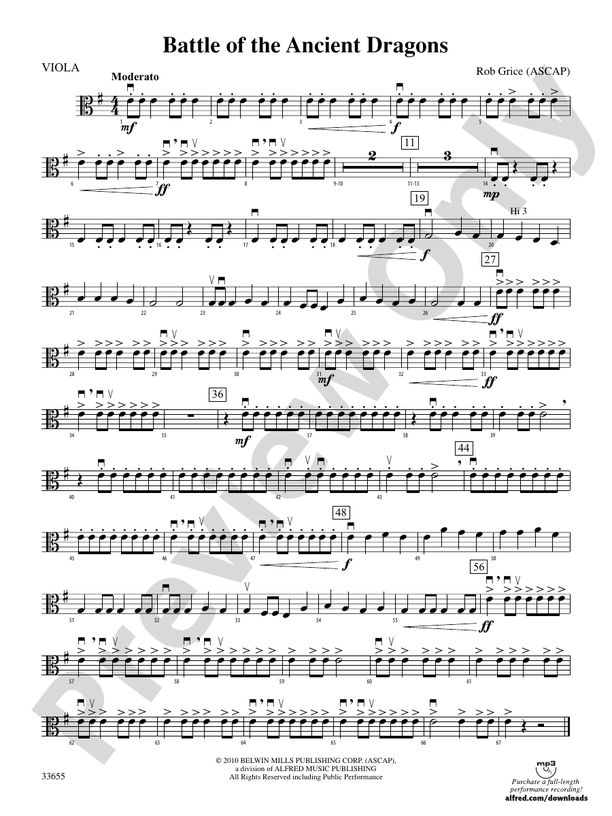 Battle of the Ancient Dragons: Viola: Viola Part - Digital Sheet Music ...