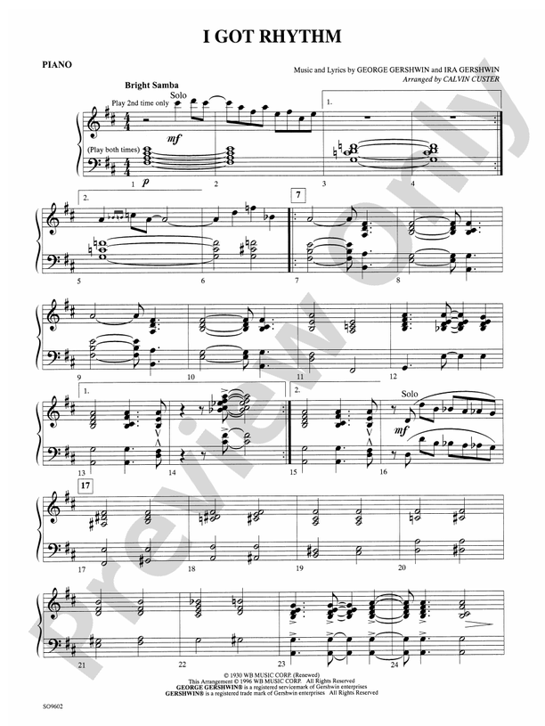 I Got Rhythm: Piano Accompaniment: Piano Accompaniment Part - Digital ...