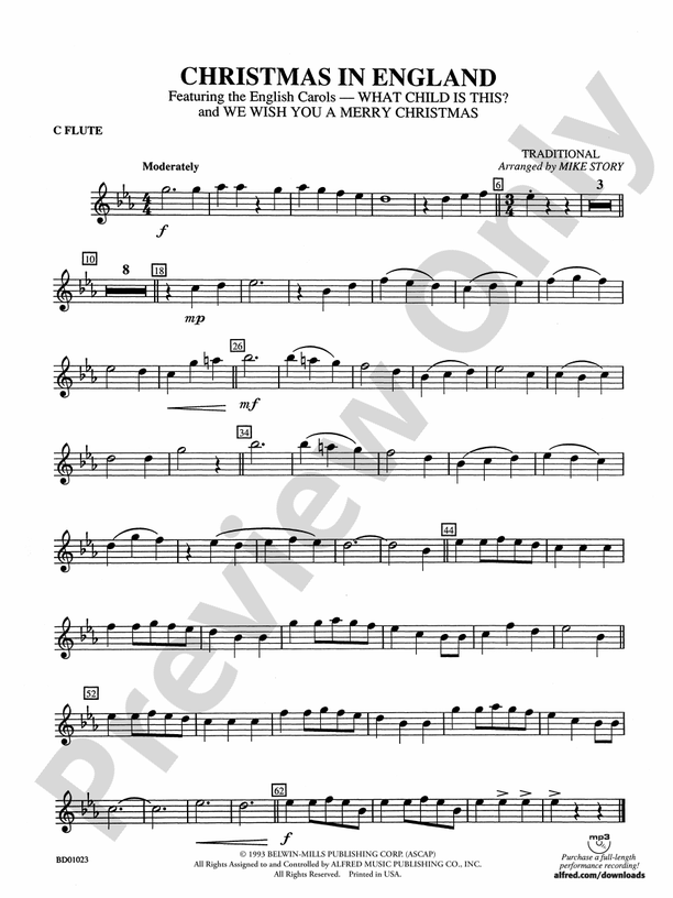 Christmas in England: Flute: Flute Part - Digital Sheet Music Download