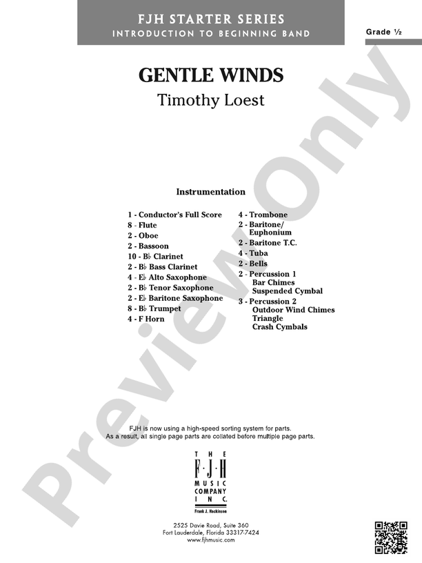 Gentle Winds: Score: Concert Band Score: Timothy Loest - Digital Sheet ...