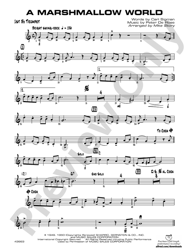 A Marshmallow World: 1st B-flat Trumpet: 1st B-flat Trumpet Part ...