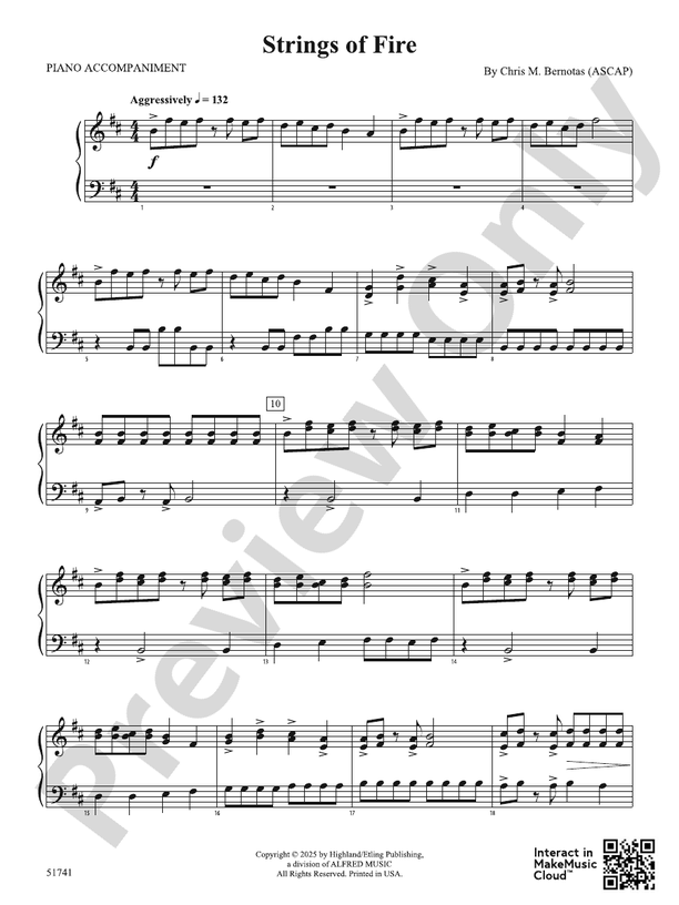 Strings of Fire: Piano Accompaniment: Piano Accompaniment Part ...