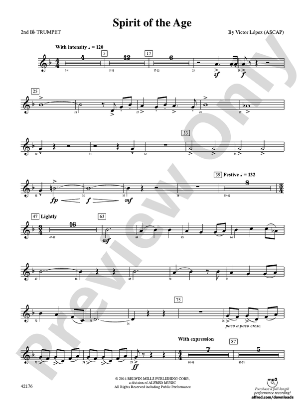 Spirit of the Age: 2nd B-flat Trumpet: 2nd B-flat Trumpet Part - Digital Sheet Music Download