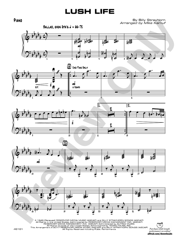 Lush Life: Piano Accompaniment: Piano Accompaniment Part - Digital ...