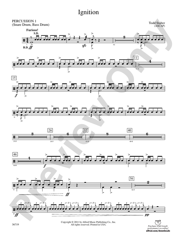 Ignition: 1st Percussion: 1st Percussion Part - Digital Sheet Music ...