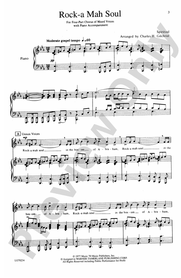 Rock-a Mah Soul: SATB Choral Octavo - Digital Sheet Music Download