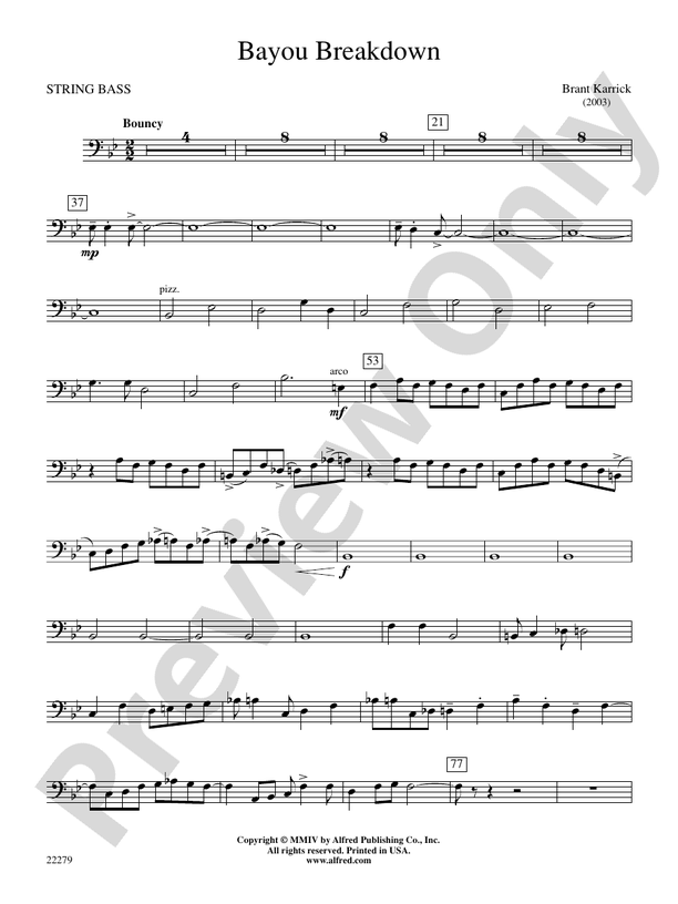 Bayou Breakdown: String Bass: String Bass Part - Digital Sheet Music ...
