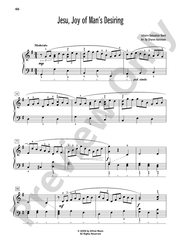 Jesu, Joy of Man's Desiring - Piano Solo: Piano: Johann Sebastian Bach ...