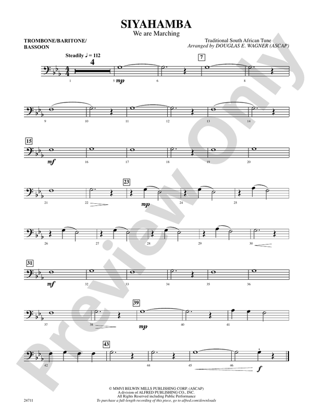 Siyahamba (We Are Marching): 1st Trombone: 1st Trombone Part - Digital Sheet Music Download