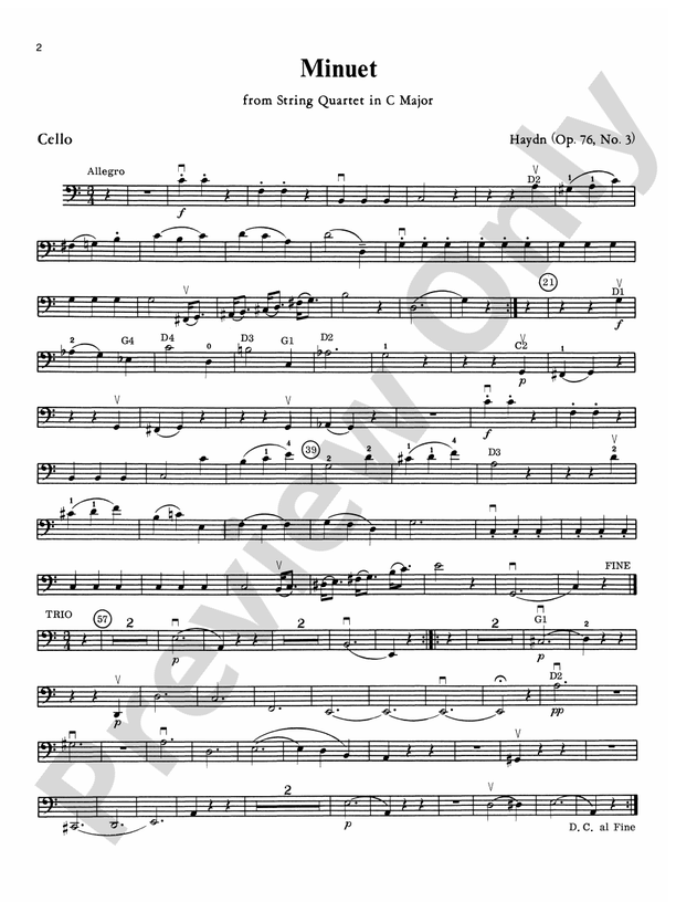 Haydn String Quartets: Cello: Cello Part - Digital Sheet Music Download