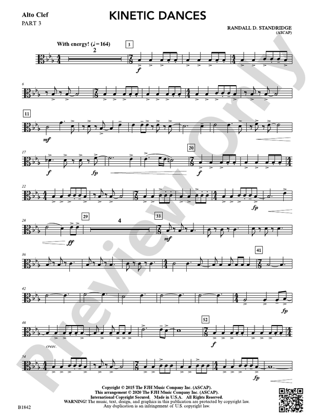 Kinetic Dances: Part 3 - Alto Clef: Part 3 - Alto Clef Part: Randall D ...
