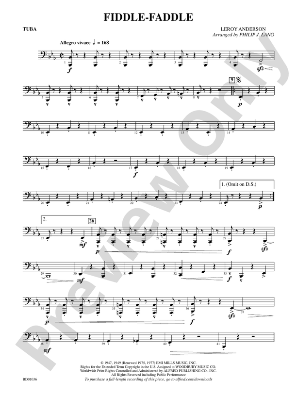 Fiddle-Faddle: Tuba: Tuba Part - Digital Sheet Music Download